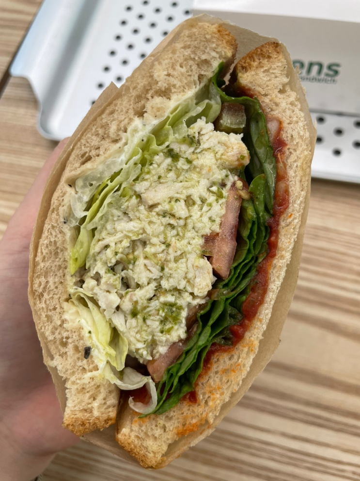 선릉 샌드위치 맛집 그린즈 샐러드and샌드위치 유기농 식재료로 만든 잠봉베이글 바질치킨샌드위치 솔직 후기 네이버 블로그