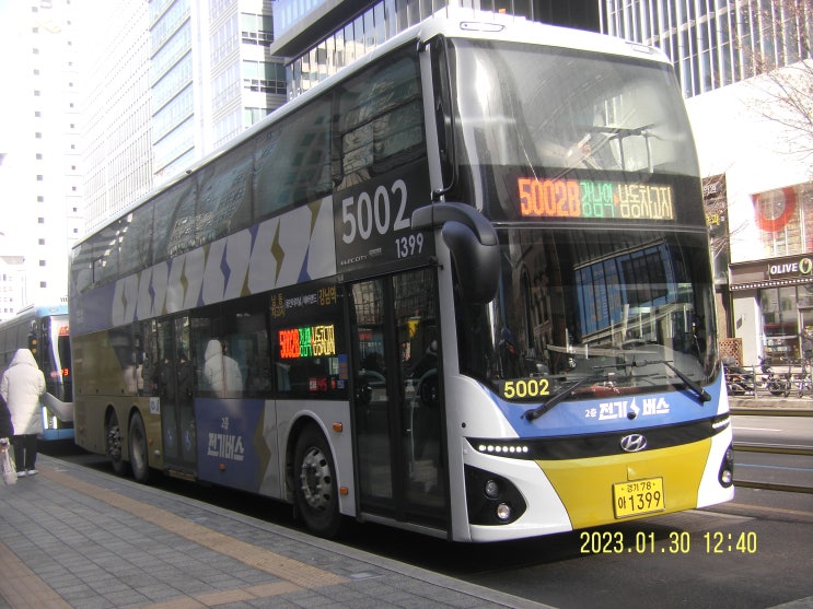 경남여객 5002B번 현대 일렉시티 더블데커 2층전기버스 EV 22(1399) : 네이버 블로그