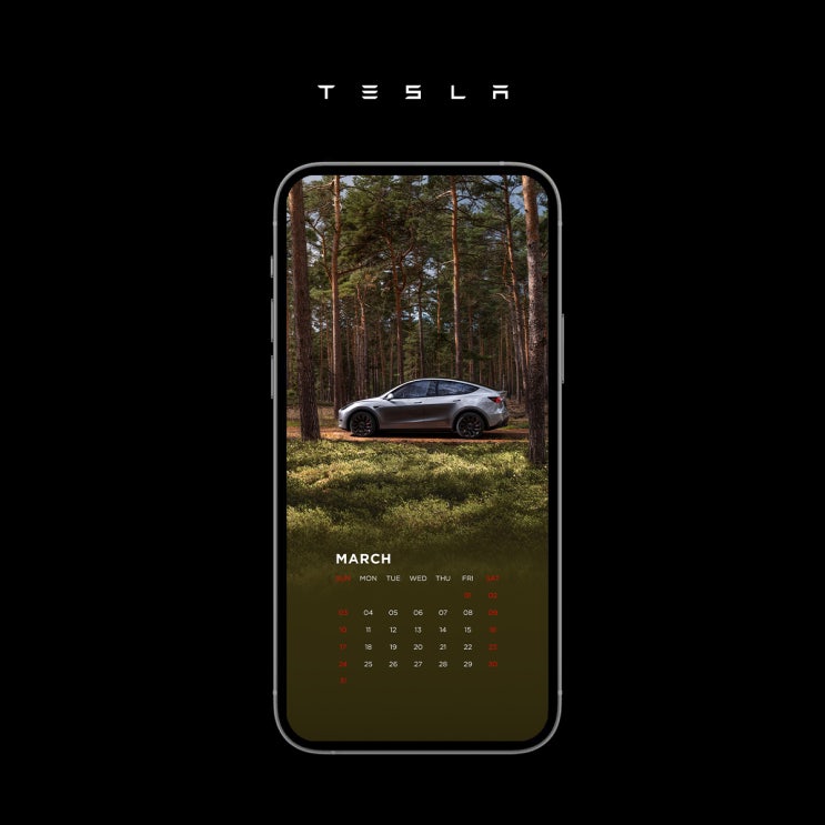 Tesla 2024년 달력 배경화면 – 3월 : 네이버 블로그
