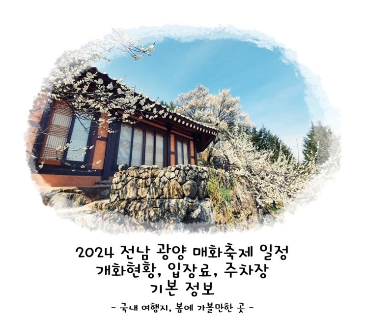 2024 전남 광양 매화축제 일정 개화현황 입장료 주차장 기본 정보 네이버 블로그