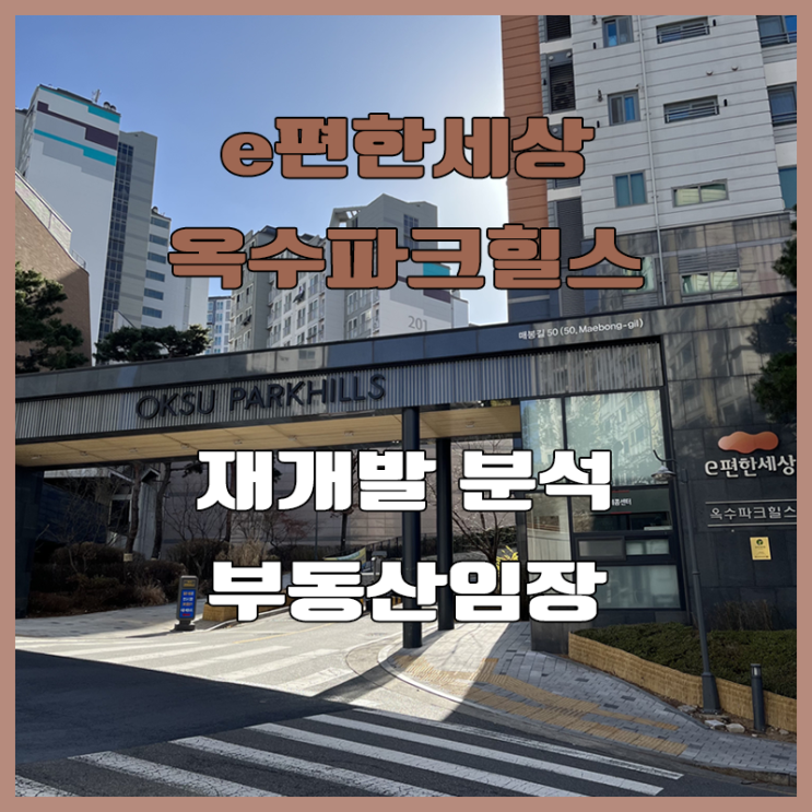 E편한세상 옥수파크힐스 옥수13구역 재개발 부동산 임장 재개발 르네상스19 네이버 블로그