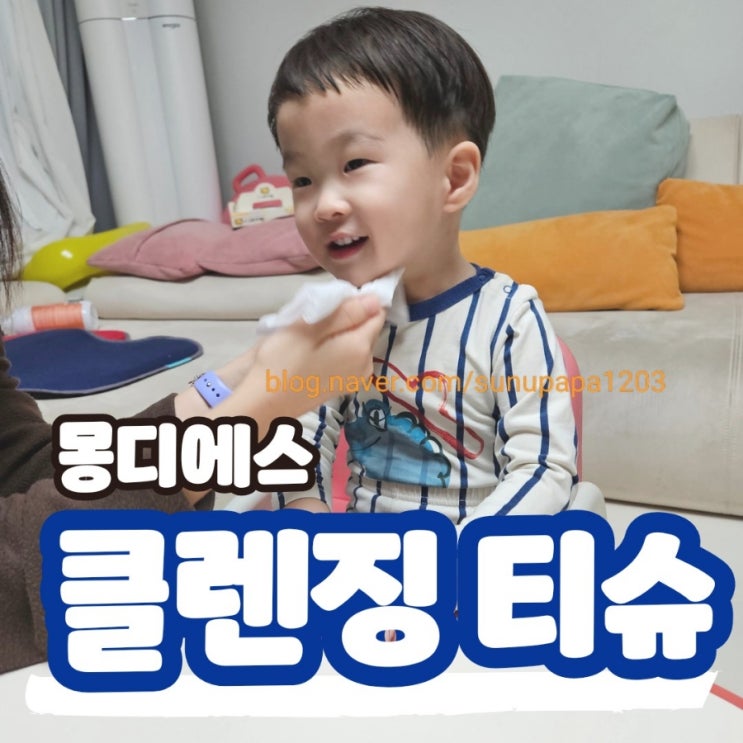 아기 선크림 세안 몽디에스 베이비 클렌징티슈 후기 네이버 블로그