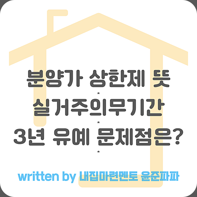 분양가 상한제 뜻 아파트 실거주의무 기간 3년 유예 문제점은 네이버 블로그