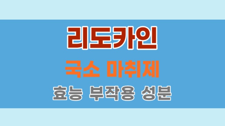 리도카인 주사 효능 효과 복용법 부작용 성분 비교 치과 마취제 부정맥 치료 네이버 블로그