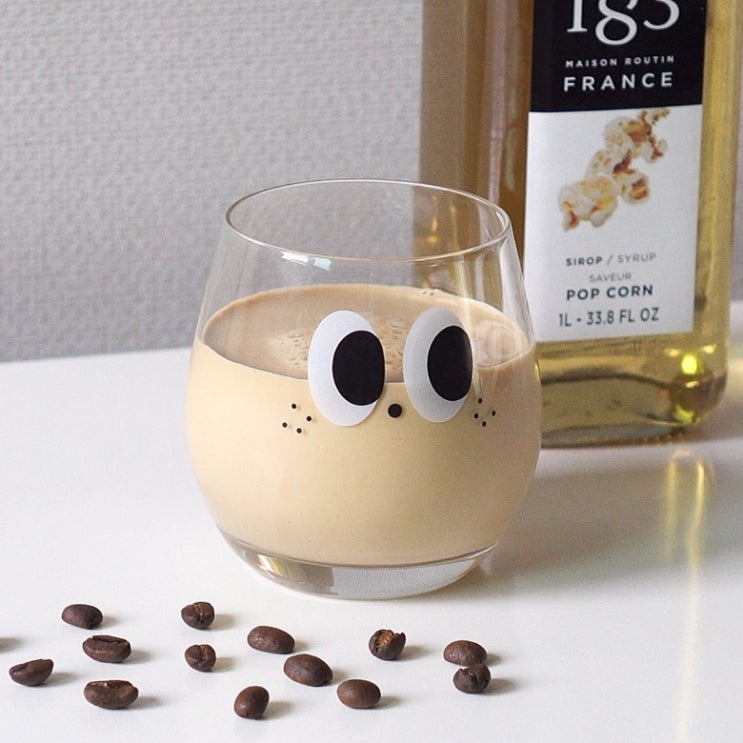 팝콘 더블샷라떼 만들기🍿ㅣPopcorn double shot latte recipeㅣ홈카페 레시피 : 네이버 블로그