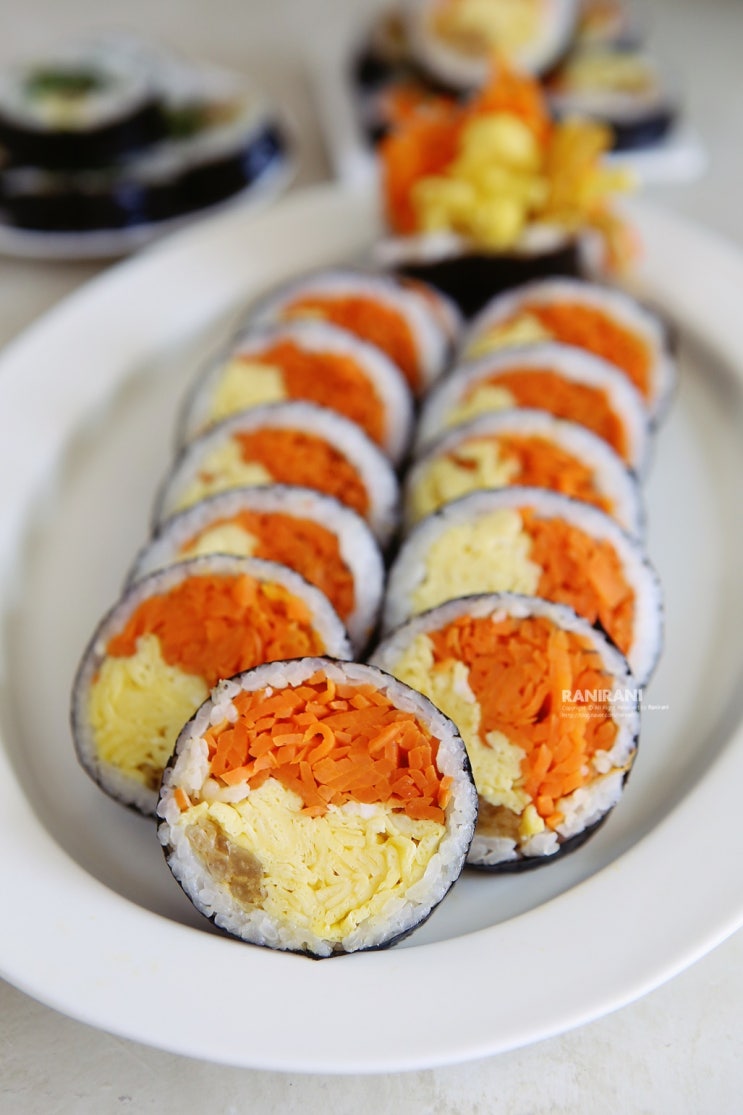 계란지단 당근 많이 단무지 대신 묵은지볶음 넣은 당근계란김밥 단무지없는김밥 네이버 블로그