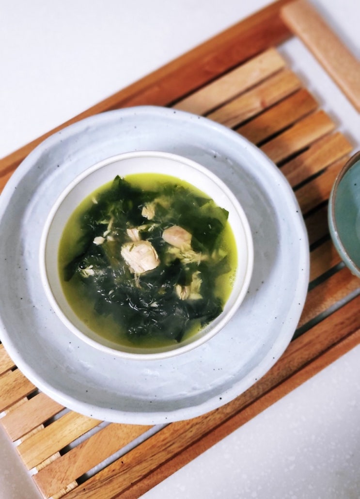살코기 동원 참치캔 미역국 맛있게 끓이는 방법 미역 불리는 시간 고기없이 끓이기 치킨스톡 자취요리 레시피 네이버 블로그