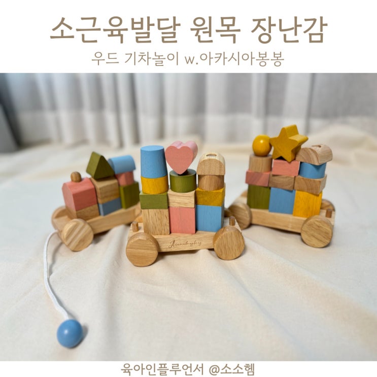 돌아기 원목 장난감 소근육 발달 기차 놀이 아카시아봉봉 네이버 블로그