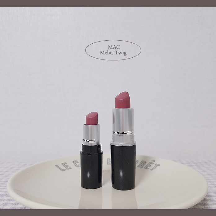 맥 립스틱 트위그, 미어 비교 발색(보정X) : 여름뮤트 쿨톤 립 추천 TWIG 824, MEHR 608 : 네이버 블로그