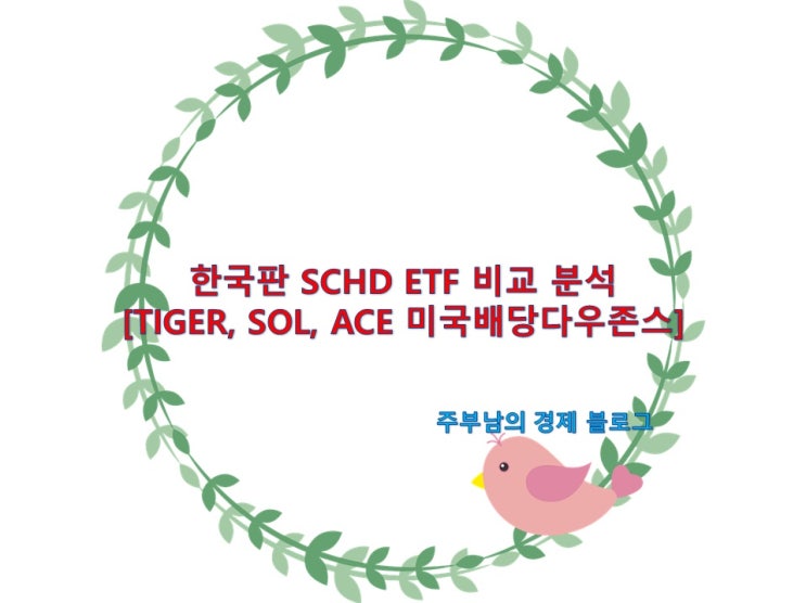 한국판 SCHD ETF 총 수수료 비교 분석[TIGER, SOL, ACE 미국배당다우존스] : 네이버 블로그