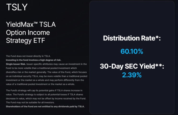 미국 고배당주 테슬리 TSLY NVDY CONY ETF 3월 배당금 배당률 : 네이버 블로그