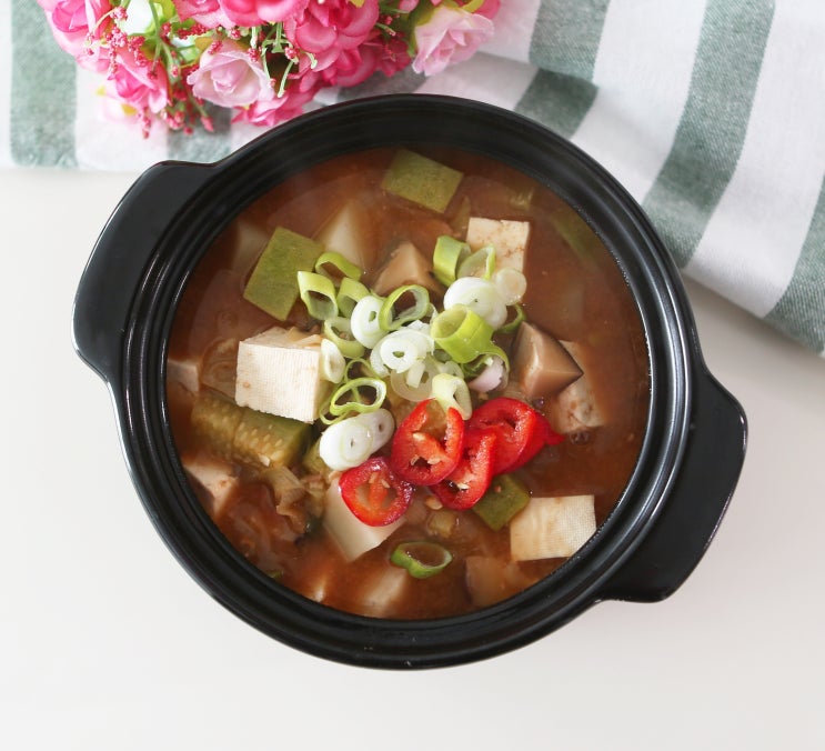 두부 된장찌개 맛있게 끓이는법 애호박 된장찌개 레시피 네이버 블로그