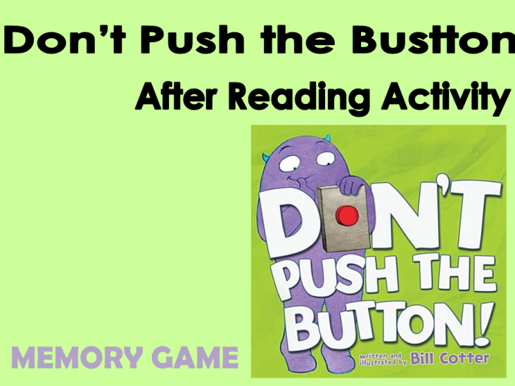 영어 동화책 독후 활동 Don't Push the Button After Reading Activity (If 조건절을 이용해서 ...
