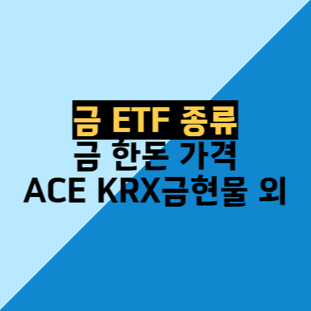 금 ETF ACE KRX금현물 외 3가지, 금 한돈 가격 : 네이버 블로그