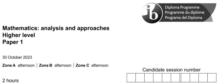 IB MATH AA HL PAST PAPER 1 Full Solution [IB MATH 기출문제] (2023 NOV TZ0 ...