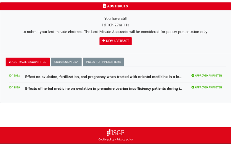 'ISGE 2024' 세계산부인과 내분비학회 초록 채택 : 네이버 블로그