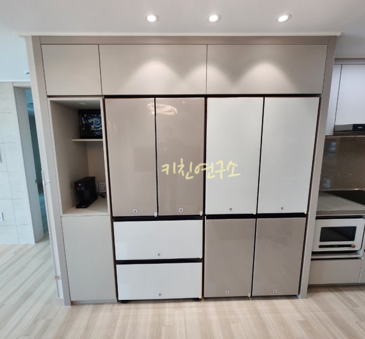 회천파밀리에더퍼스트 냉장고장리폼 홈카페장 시공사례 비스포크키친핏냉장고4도어김냉4도어 설치후기사진 네이버 블로그