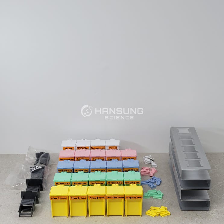 SIMPORT Easy Dip Slide Staining System Jar/Rack/Tray , 슬라이드 염색 시스템 ...