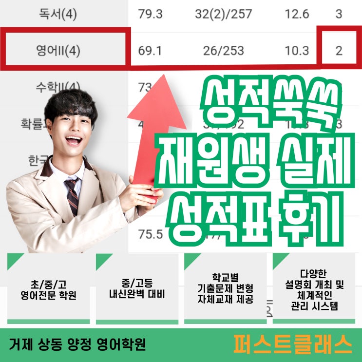 거제 제일고 박경 학생 영어 내신 성적 향상 인증 거제 상동 양정 내신전문 영어학원 퍼스트클래스 네이버 블로그