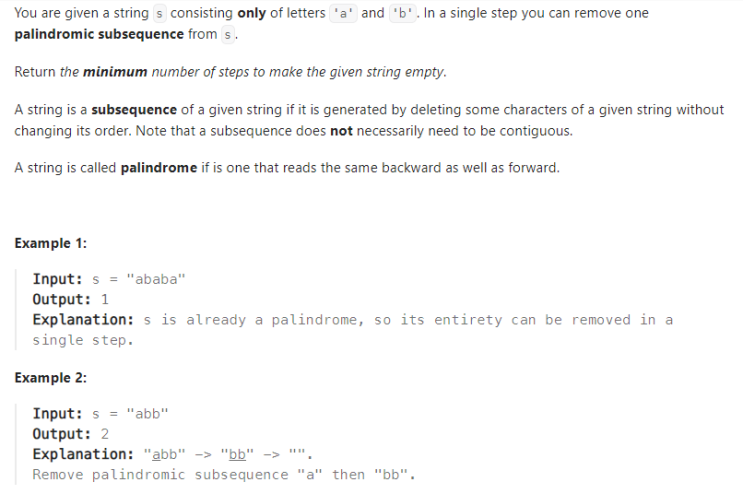 JAVA_LeetCode 1332_Remove Palindromic Subsequences : 네이버 블로그