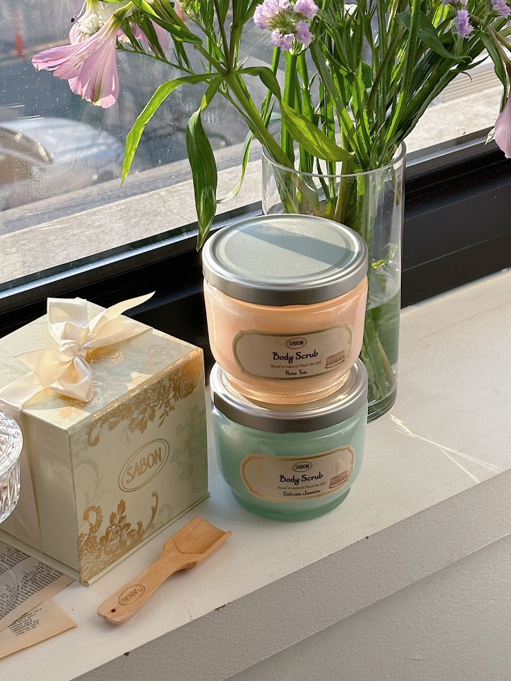나를 위한 선물 추천 Sabon 사봉 바디 스크럽 로즈 티 And 자스민 폴인스크럽 20 할인 프로모션 네이버 블로그