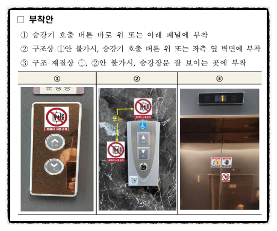 ‘화재시 승강기 탑승 금지 전국 승강기 79만대에 스티커 부착 With 타워크레인 신호수교육 대한산업안전교육원