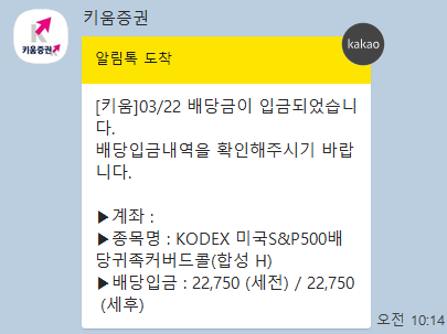 KODEX 미국S&P500배당귀족커버드콜(합성H) 배당금 입금. : 네이버 블로그