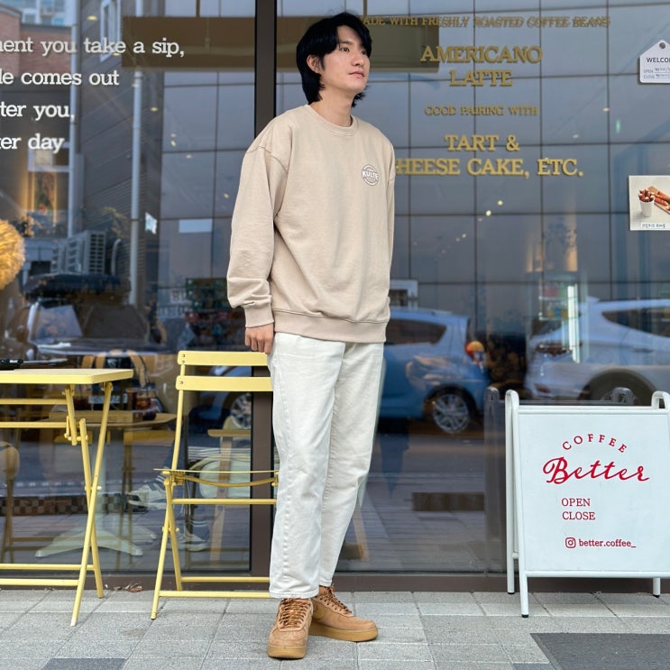 쿨트 24ss 남자 맨투맨 스웻셔츠 커플티 스트릿룩 패션 캐주얼 코디 Ootd 완성 네이버 블로그