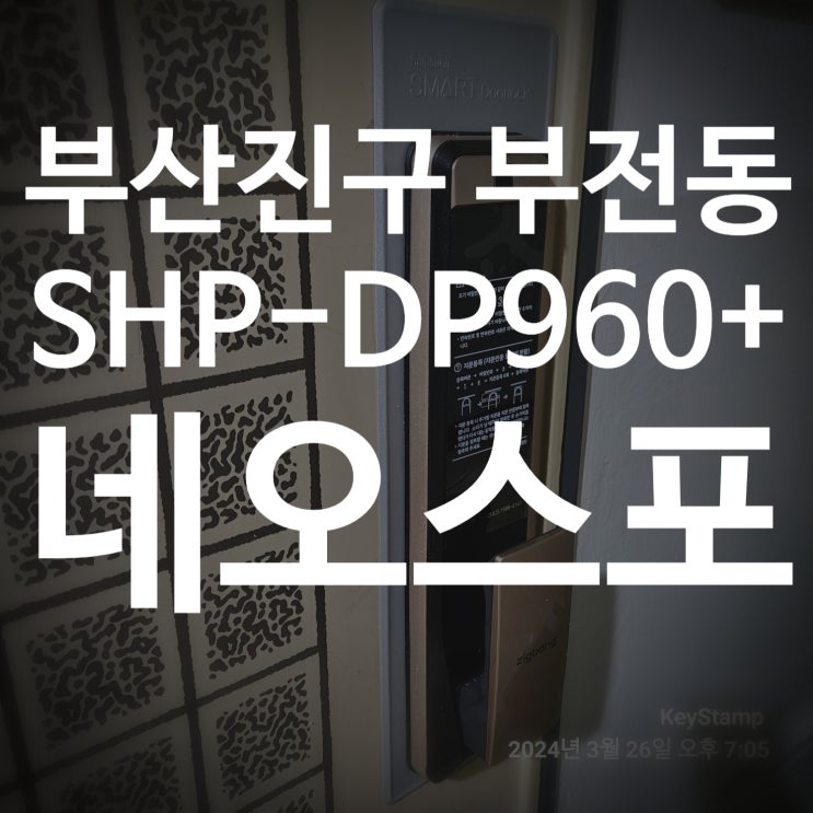 도어락 설치 → 직방(구 삼성SDS) 'SHP-DP960 Plus', 현관문(방화문) 지문인식 푸시풀 일체형 도어락, 부산 부산진구 부전동 네오스포 : 네이버 블로그