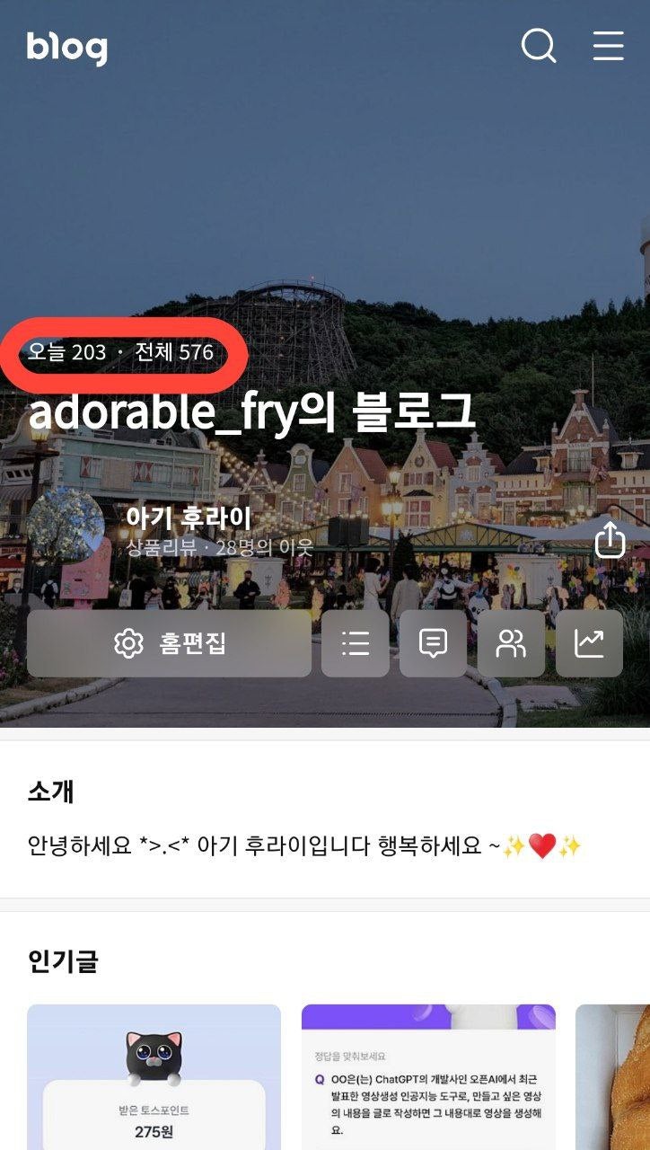 네이버 블로그 Pc 버전에 일일 방문자 수 보이게 하는 방법 방문자 그래프 설정하고 꾸미기 노트북으로도 일일 방문자 볼 수