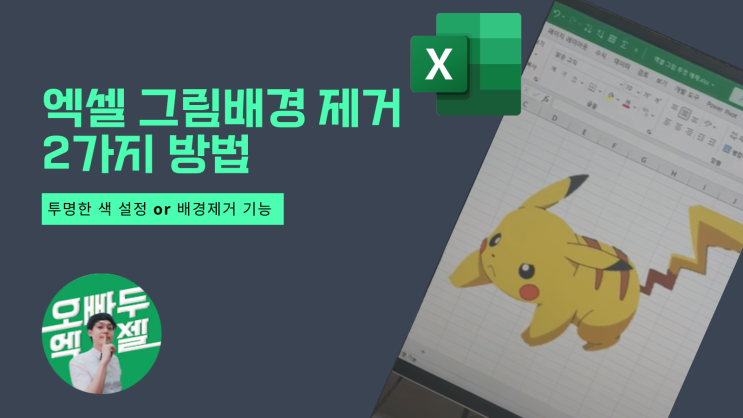 [오빠두엑셀] 엑셀 삽입한 그림의 배경지우기(투명한색설정, 배경제거기능) : 네이버 블로그