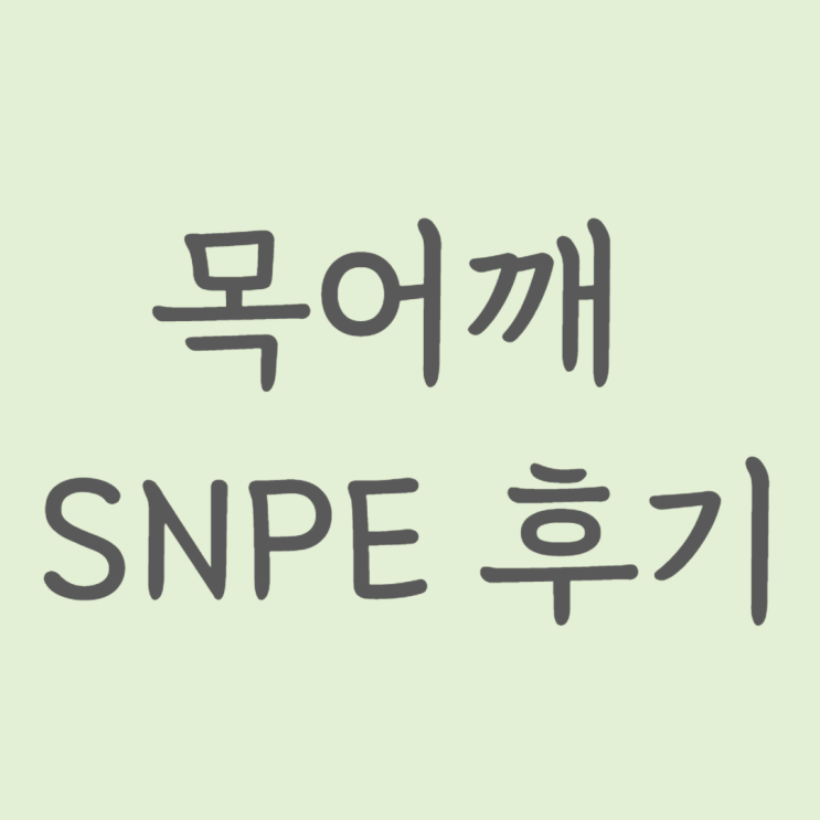 거북목 굽은등 목어깨SNPE 원데이 후기 : 네이버 블로그