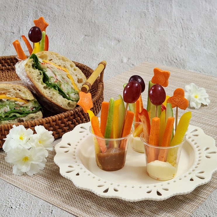 다이어트 야채스틱 소스 컵샐러드 만들기 샐러드 소풍 도시락 만들기 : 네이버 블로그