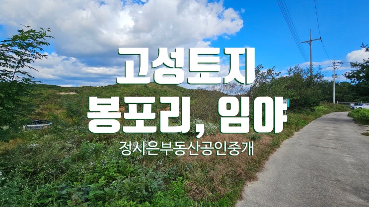 고성군 토성면 봉포리 토지매매임야 고성땅 고성토지 네이버 블로그