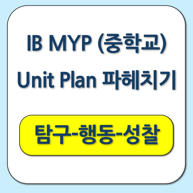 IB MYP Unit Plan 파헤치기 (탐구-행동-성찰) : 네이버 블로그