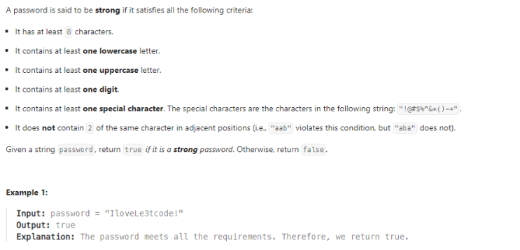 JAVA_LeetCode 2299_Strong Password Checker II : 네이버 블로그