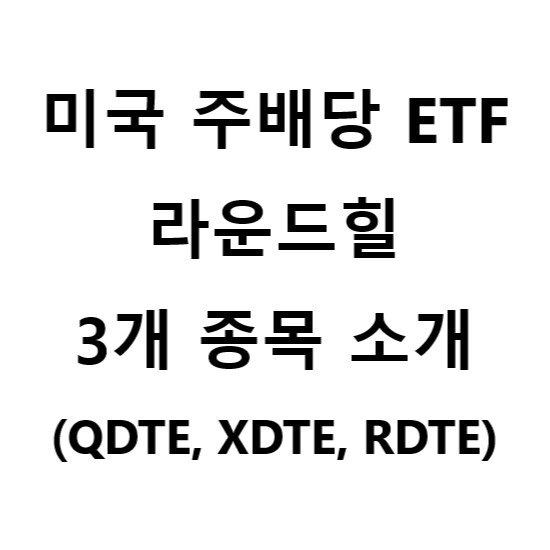 미국 주배당 ETF 라운드힐 3개 종목 소개(QDTE, XDTE, RDTE) : 네이버 블로그