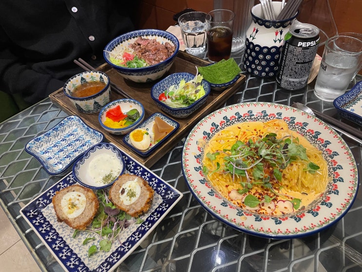 부평 스테이크덮밥 맛집 미도인 스테이크 덮밥 스카치에그 새우 로제 생면 파스타 내돈내산 방문후기 네이버 블로그