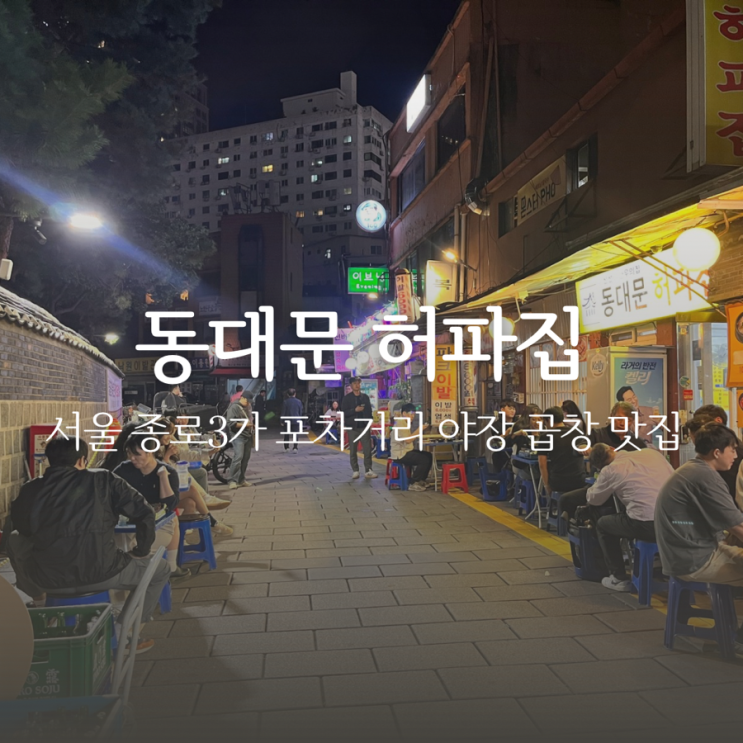 종로3가역 포차거리 동대문 허파집 야장 노포 곱창 육사시미 맛집 네이버 블로그
