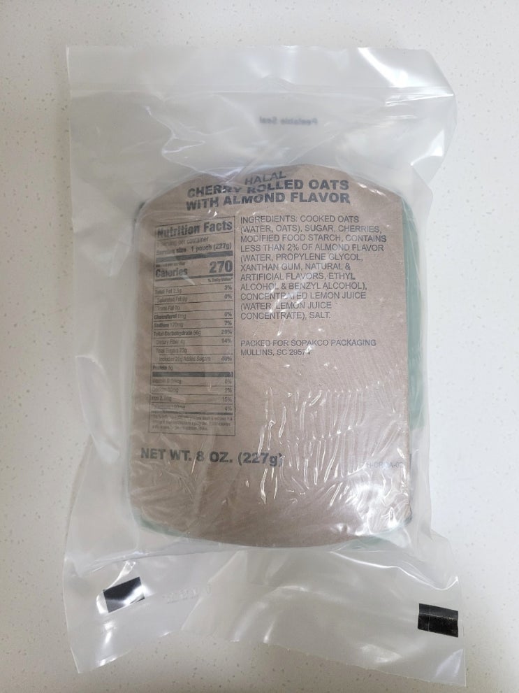 US MRE Halal - Cherry rolled oats with almond flavor(mfg.2023) : 네이버 블로그