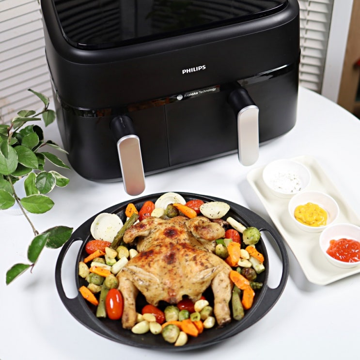 치킨 만들기 로스트치킨 옛날통닭 필립스 듀얼 바스켓 NA351/00 에어프라이어 추천 : 네이버 블로그