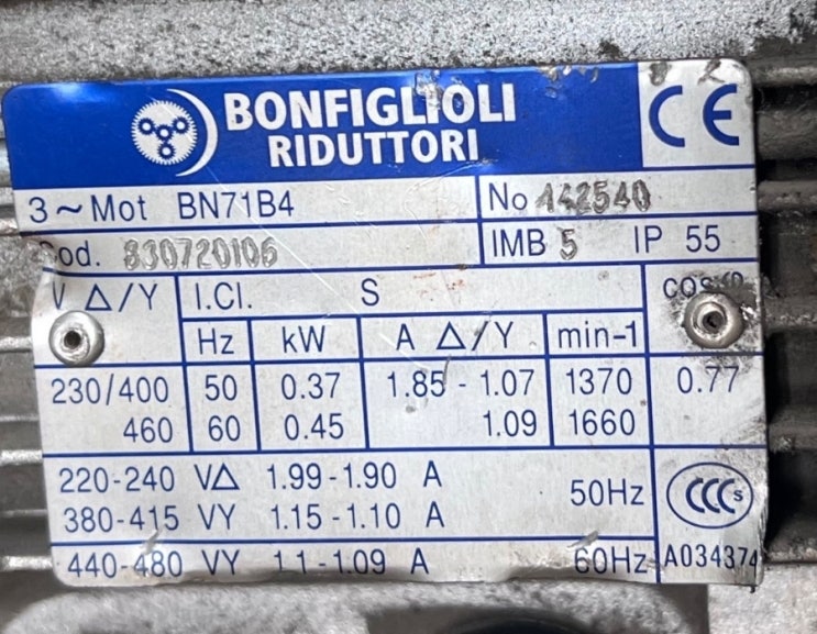 Bn71b4 Bonfiglioli 본피글로리 삼상모터 특징 네이버 블로그