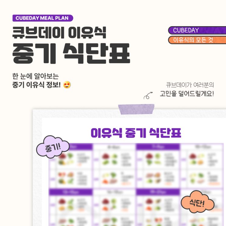 중기 이유식 식단표 및 재료 식단표 공유 네이버 블로그