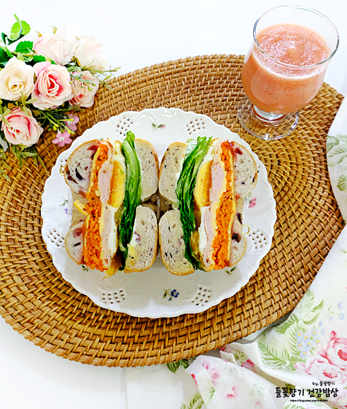 당근라페 샌드위치 만들기 베이글 맛있게 먹는법 네이버 블로그