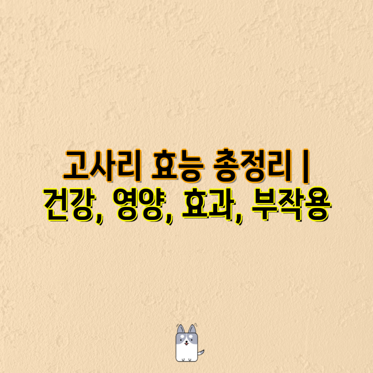 고사리 효능 총정리 건강 영양 효과 부작용 네이버 블로그