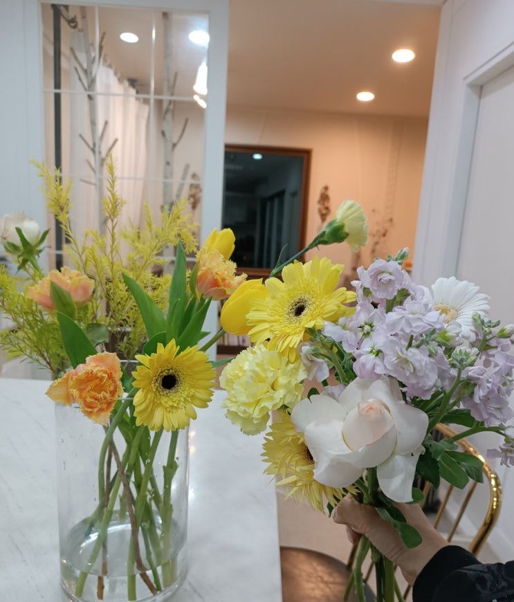 세상에 단 하나뿐인 내가만든 꽃다발은 원데이 클래스에서 성북구 꽃집 아뜰리에베르베르 가서 꽃꽂이 수강해보기 후기수강료