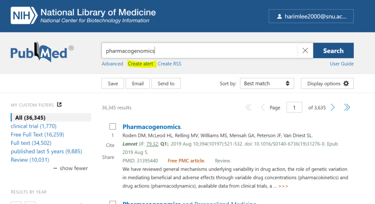 [Pubmed 논문검색] - Impact factor 확장자, 관심주제 메일받기, EndNote : 네이버 블로그