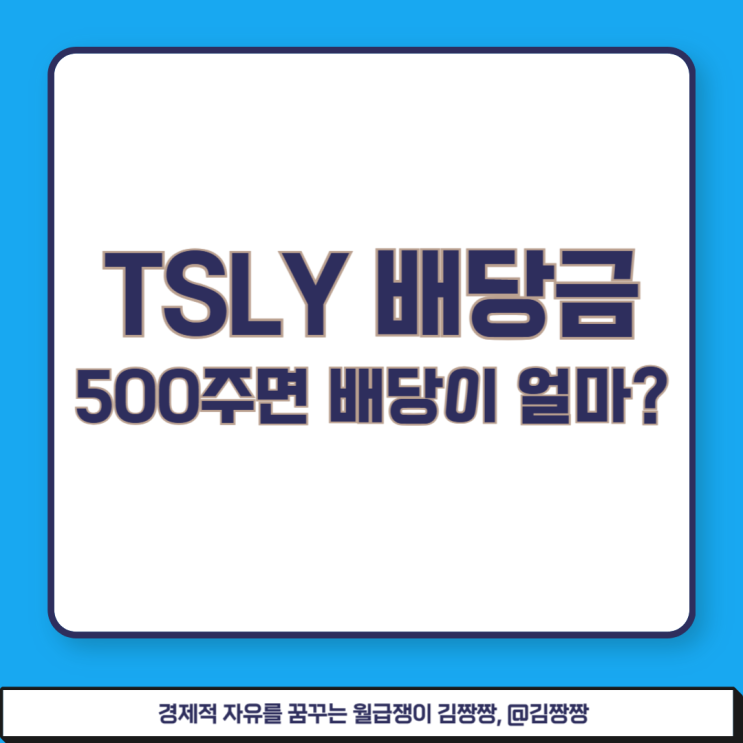 TSLY 11월 배당 발표로 500주 배당금 확인해보니 : 네이버 블로그