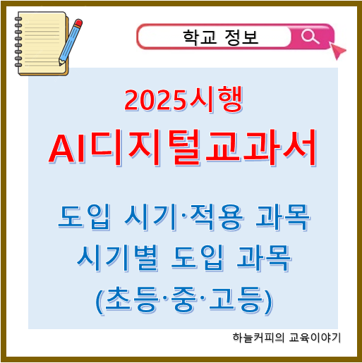 【AI디지털교과서】 2025년 인공지능 디지털교과서(AIDT) 도입, 도입 시기 및 도입 과목, 초등학교 중학교 고등학교 디지털교과서 적용 과목 : 네이버 블로그