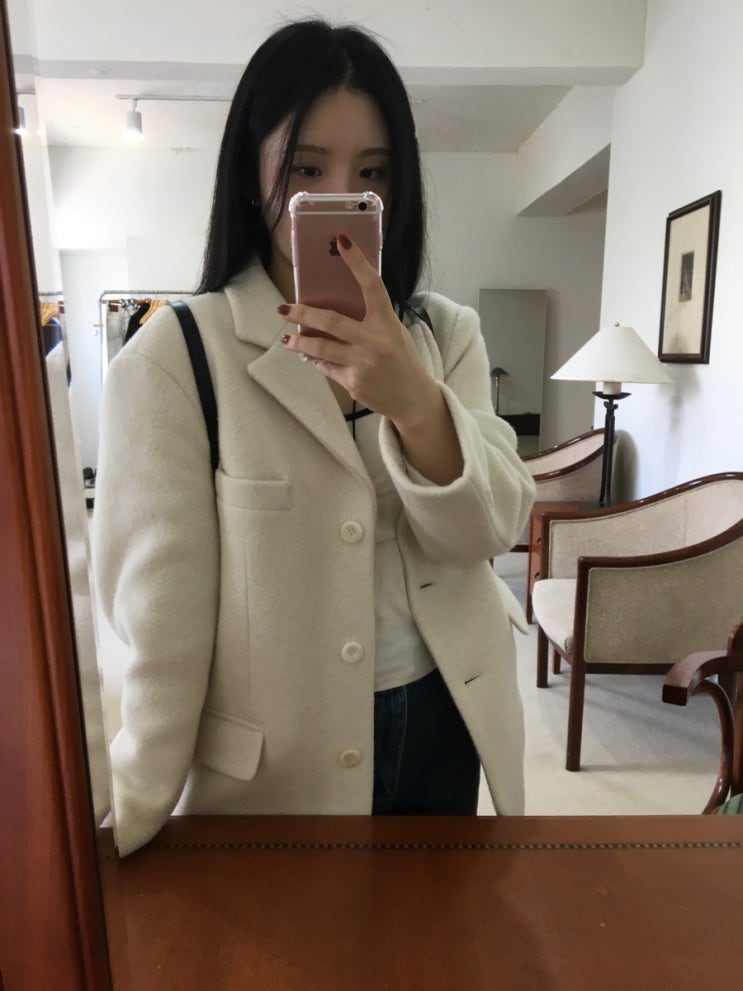 06🏷️ 포레토(Poretto) 파미 알파카 블레이저 하프 코트, 피비 알파카 하프코트(그레이 베이지), 베를린 윈터 울 자켓 ...